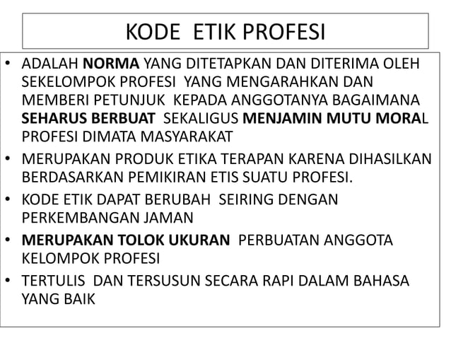 Etika dan akuntabilitas kode etik | PPT | Free Download