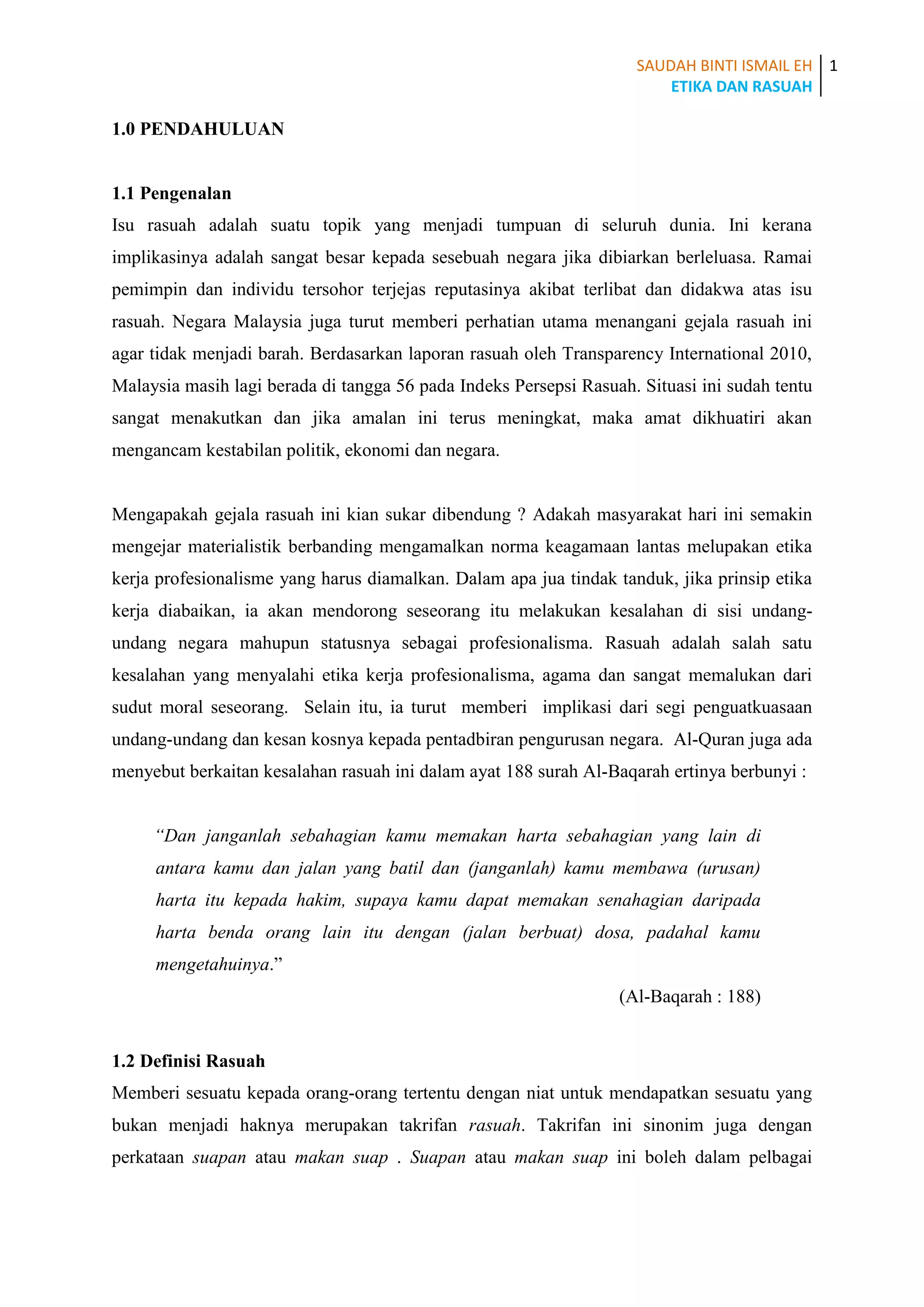 Etika dan rasuah | DOCX