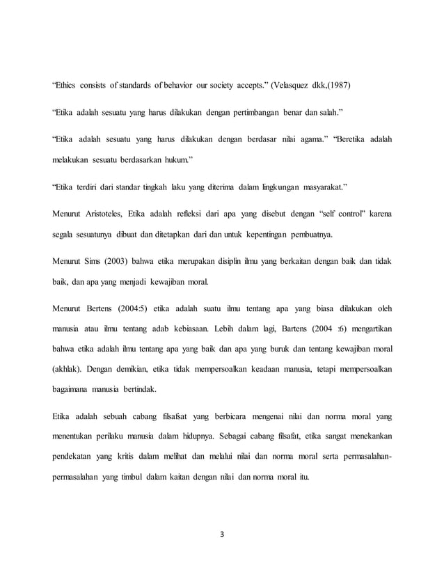 Etika dan ruang lingkupnya | DOCX