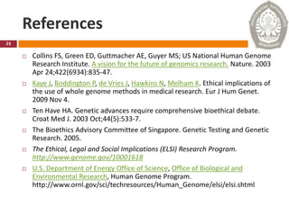 Bioethics in Genetic Research: Concepts and Applications | PPTX