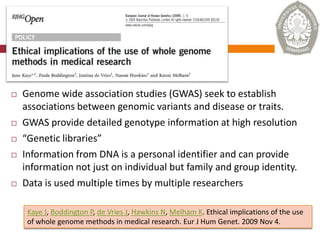 Bioethics in Genetic Research: Concepts and Applications | PPTX