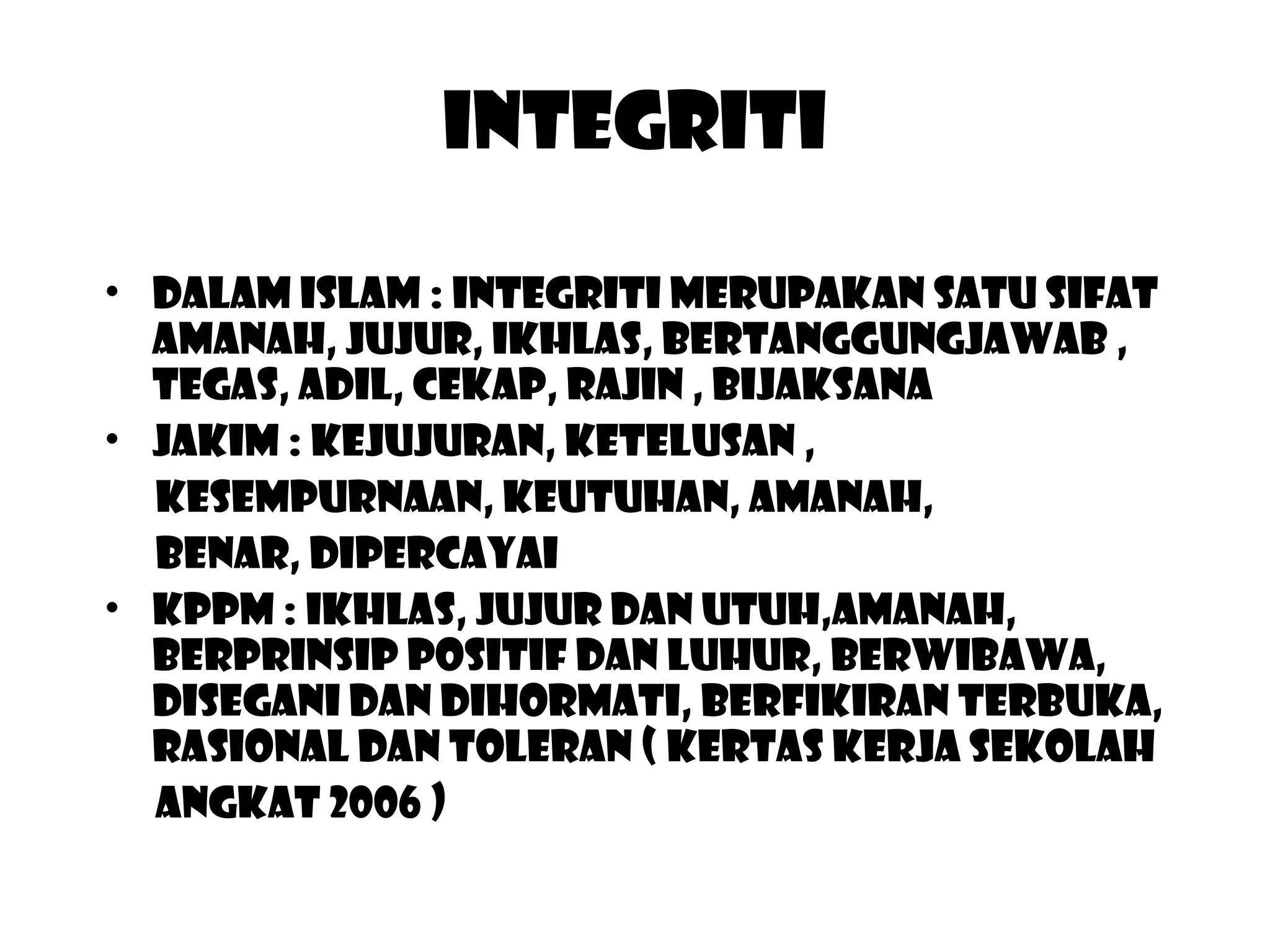 Etika & integriti dlm perkhidmatan awam | PPT
