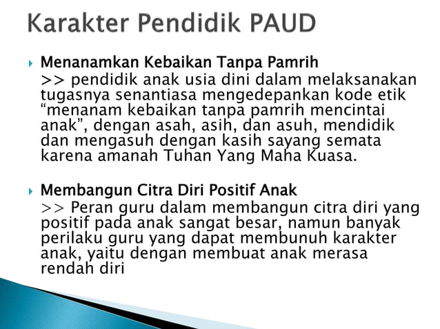 etikadan karakter pendidik paud. ppt | PPTX
