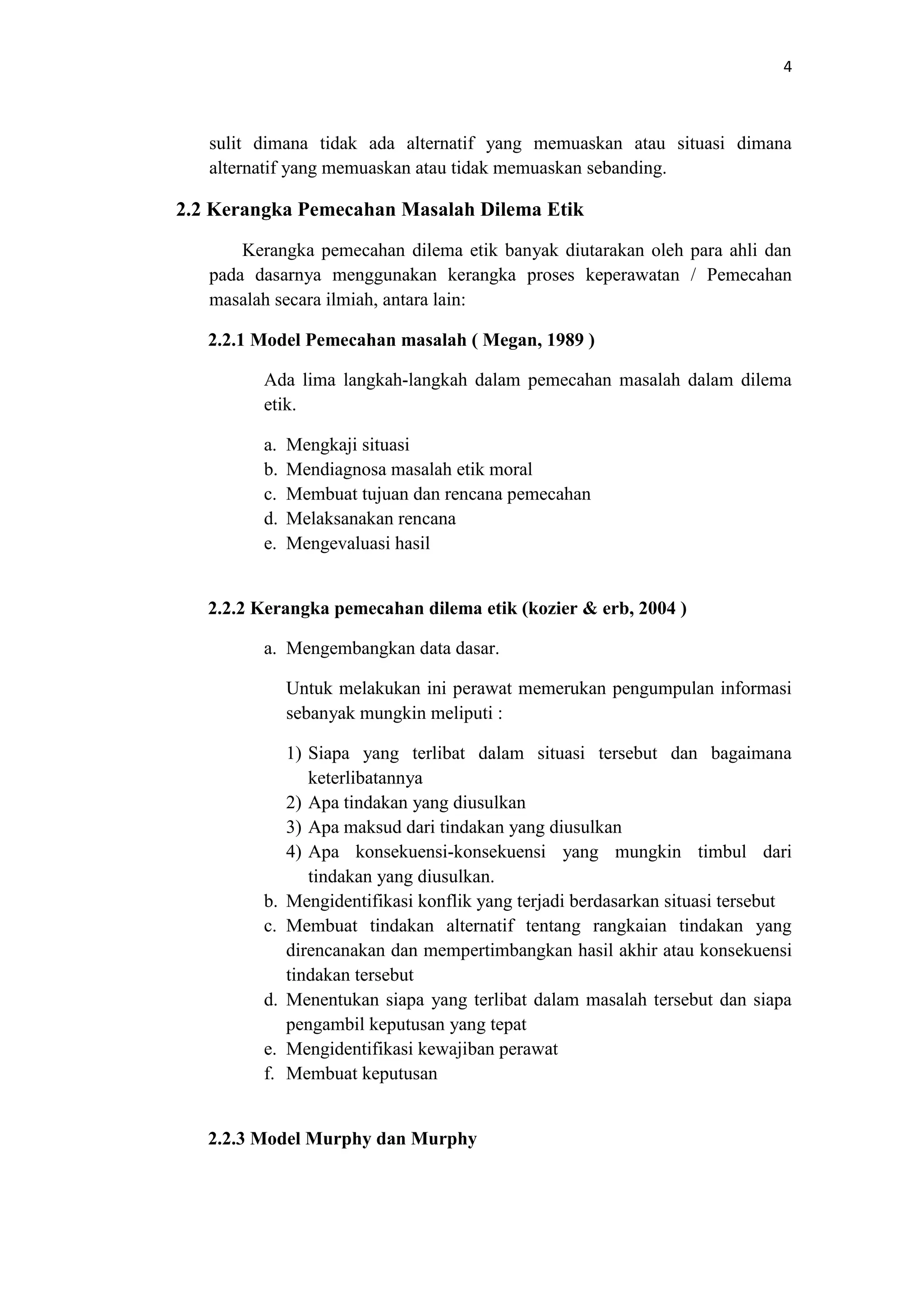 Etika keperawatan dilema etik | DOCX