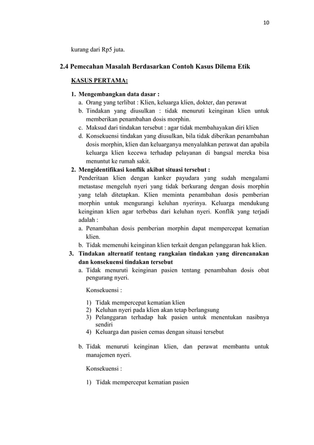 Etika keperawatan dilema etik | DOCX