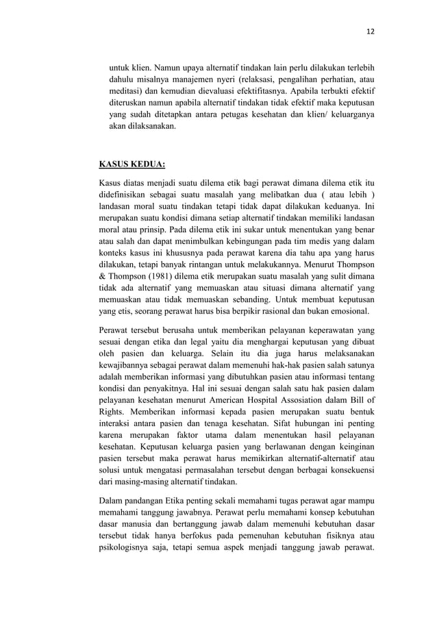 Etika keperawatan dilema etik | DOCX