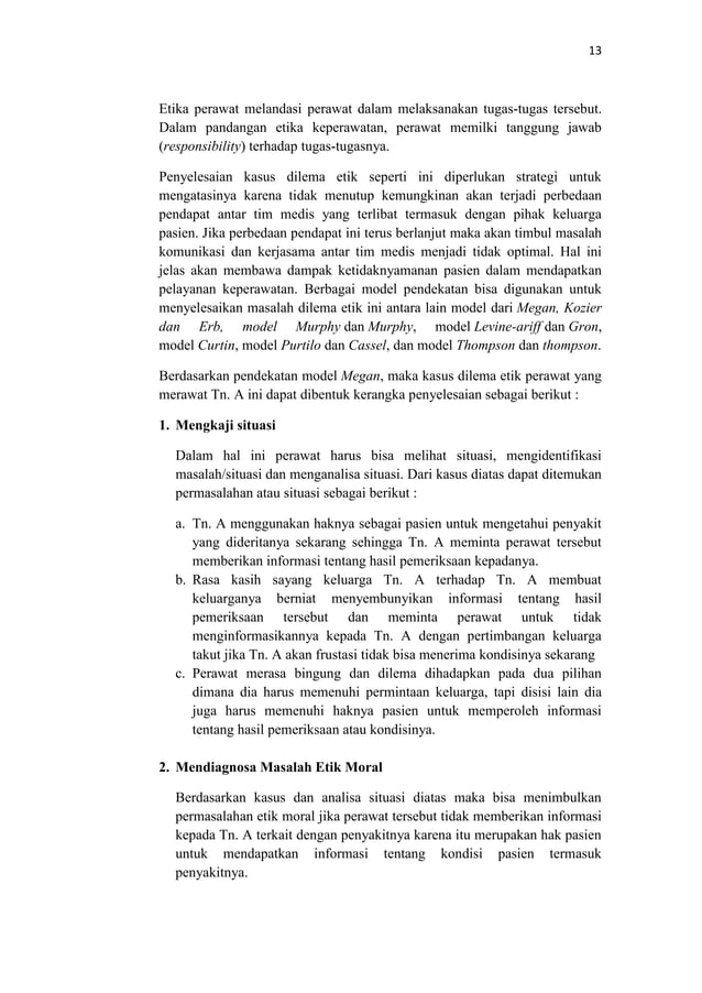 Etika keperawatan dilema etik | DOCX