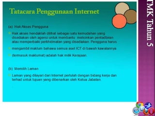 Etika penggunaan internet tmk tahun 5 | PPTX