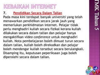 Etika penggunaan internet tmk tahun 5 | PPTX