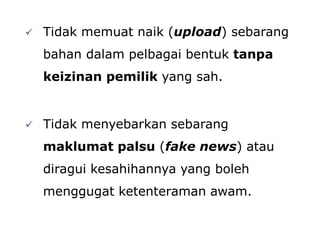 Etika penggunaan teknologi maklumat dan komunikasi secara beretika | PDF