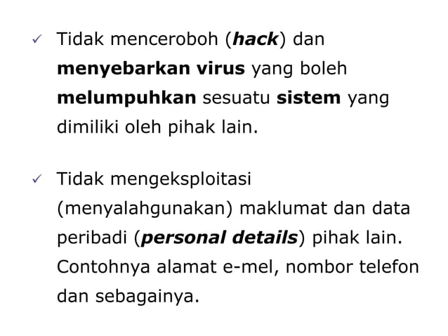 Etika penggunaan teknologi maklumat dan komunikasi secara beretika | PDF