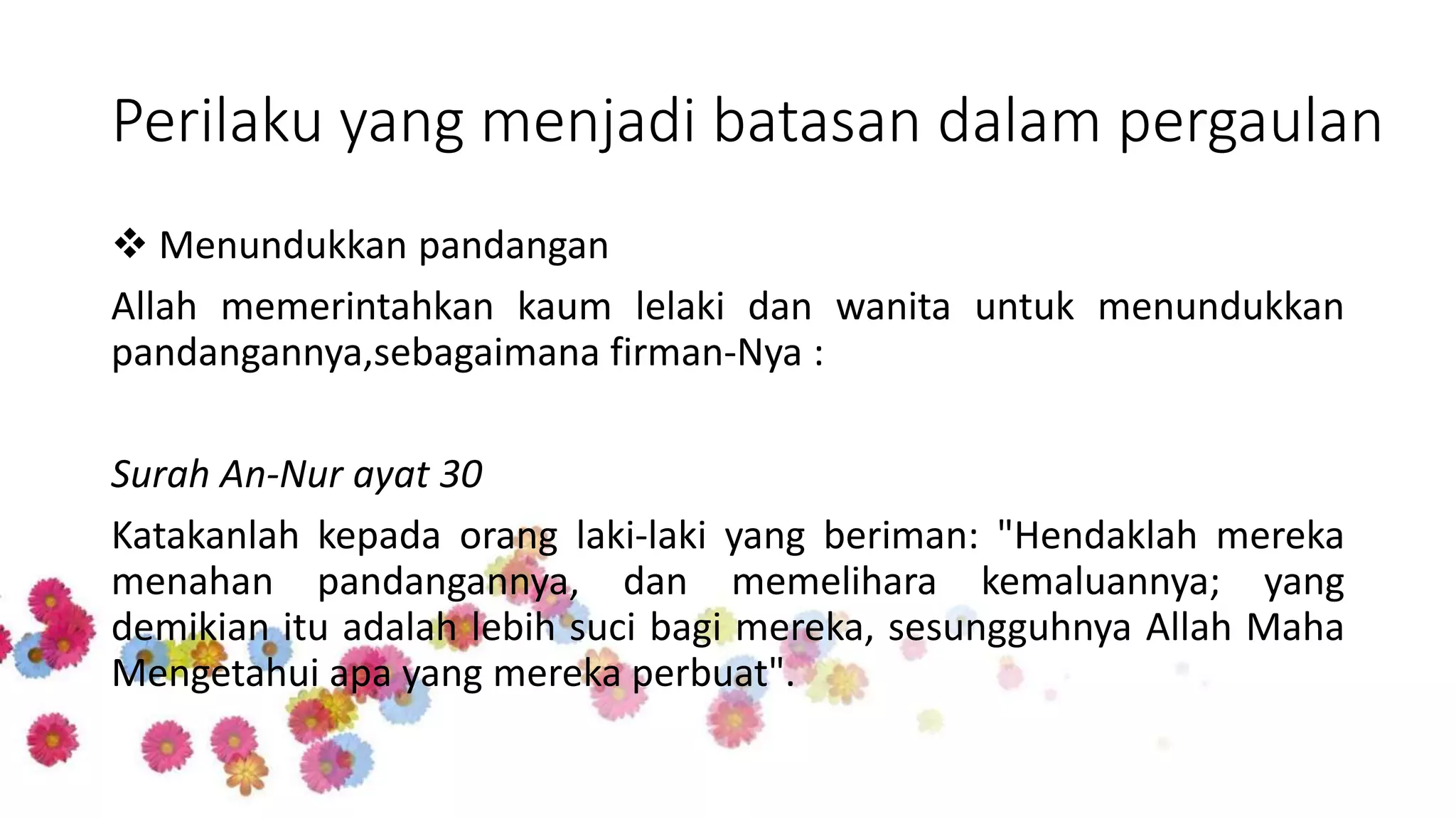Etika pergaulan remaja dalam pandangan islam | PPTX