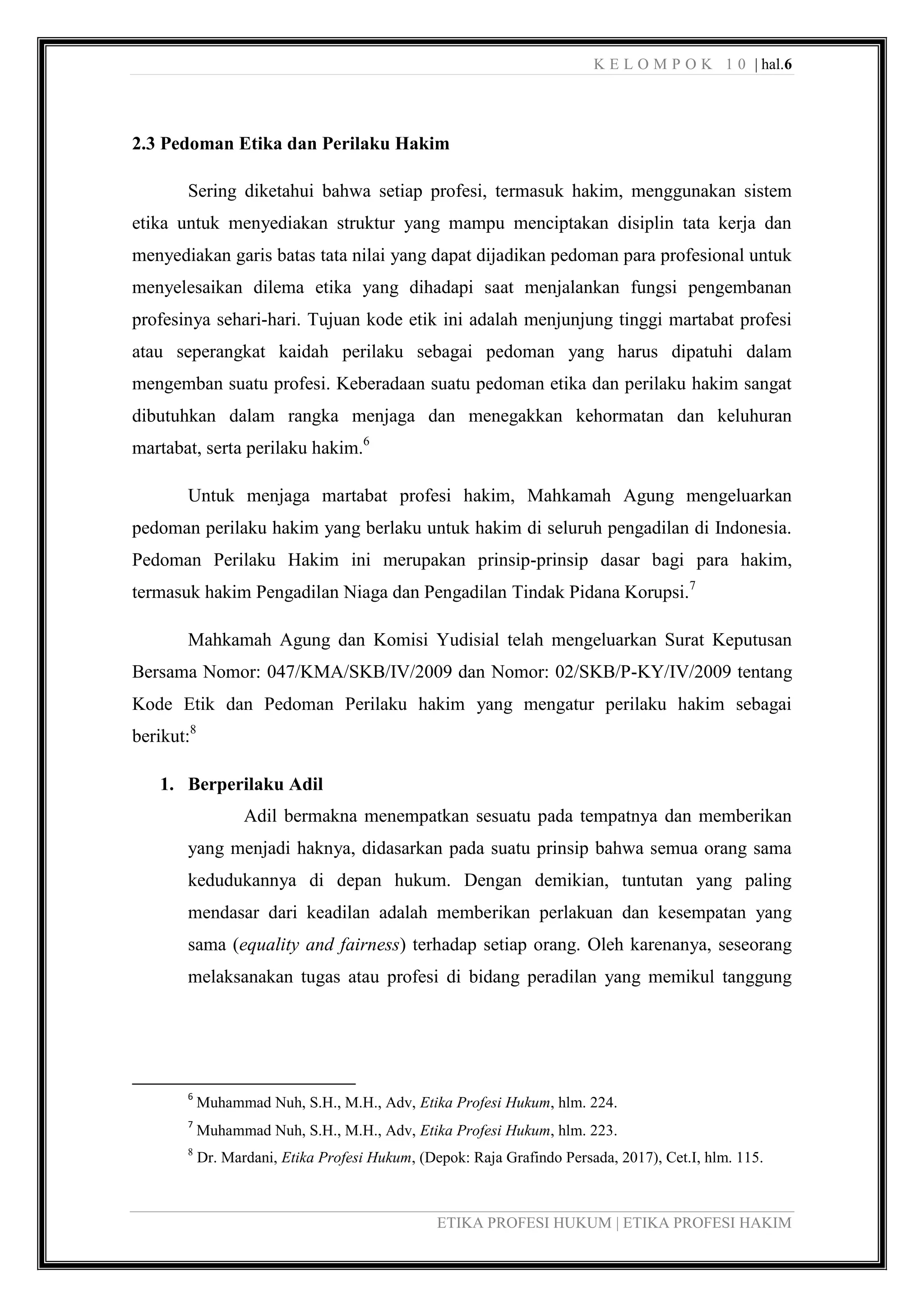 Etika Profesi Hakim | PDF