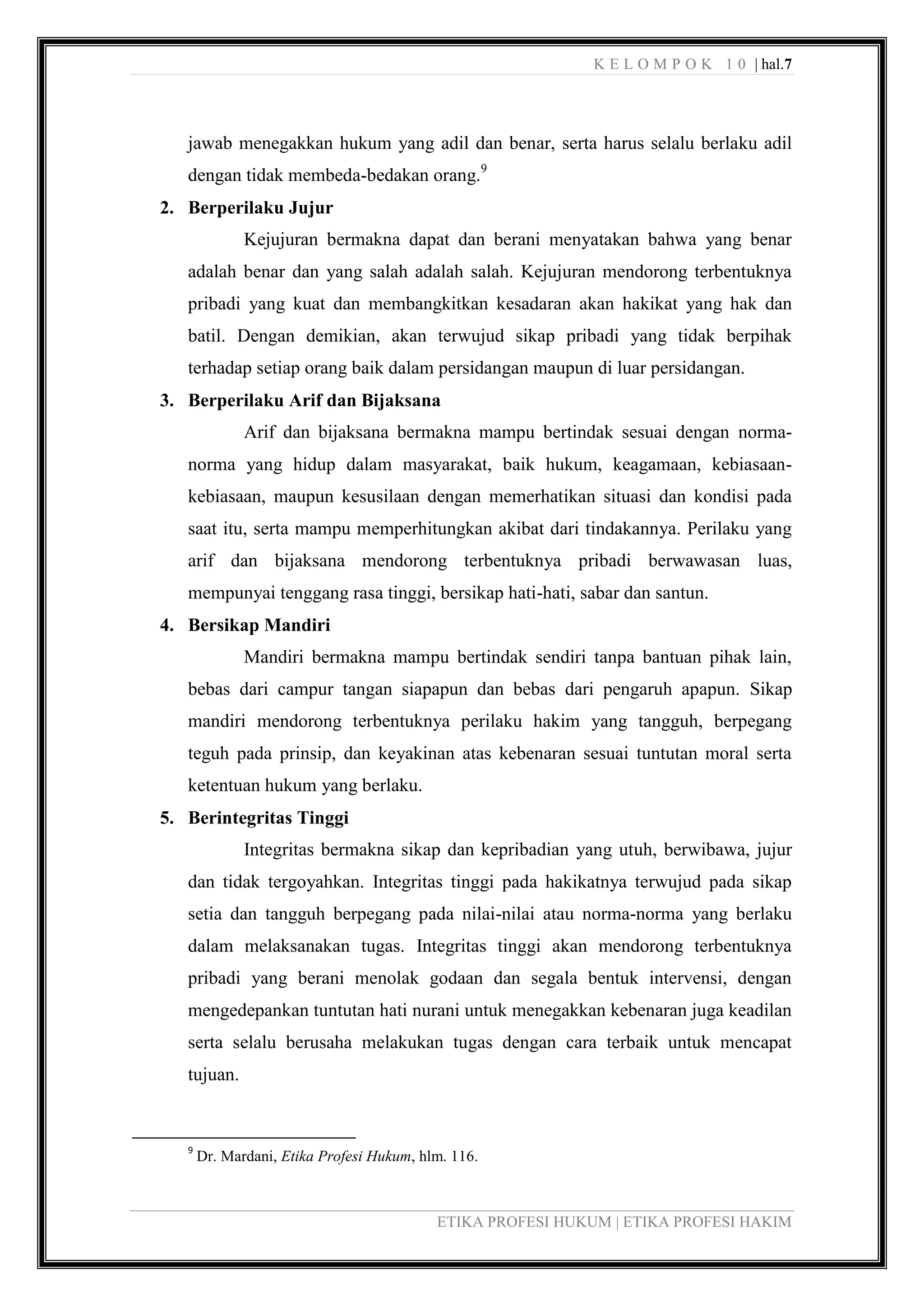 Etika Profesi Hakim | PDF