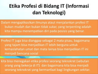 Etika profesi it dan plagiarisme | PPTX