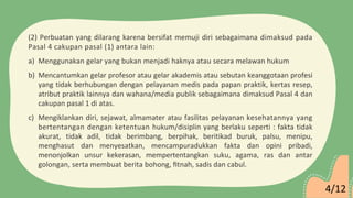 Etika Profesi Kedokteran Kode Etik Kedokteran Indonesia (Kodeki Pasal IV).pptx