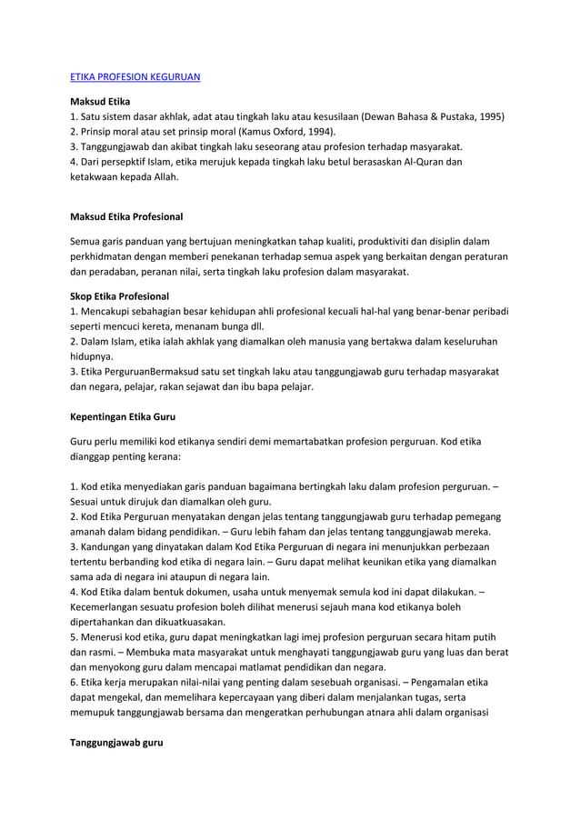 Etika profesion keguruan | DOCX