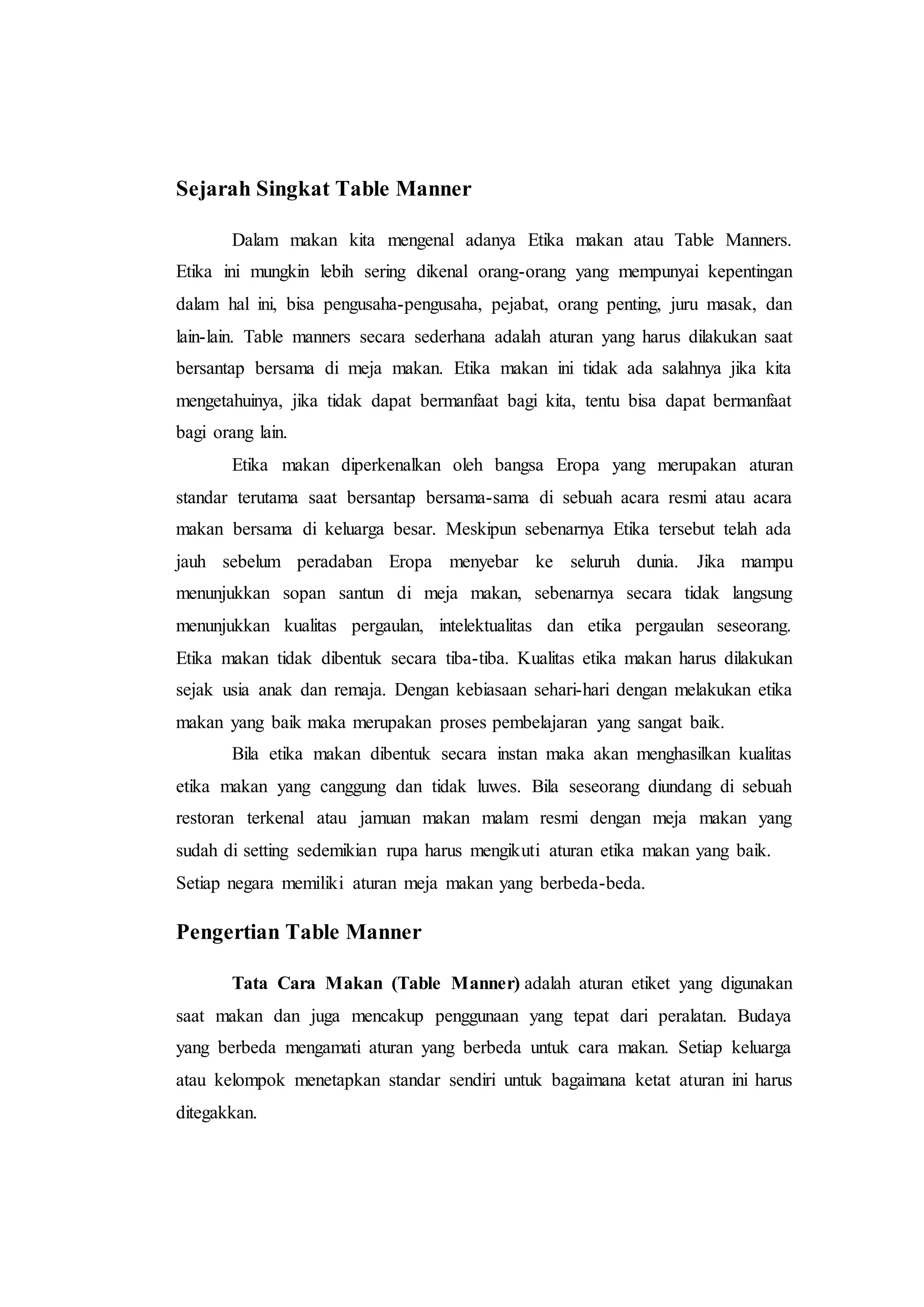 Etika profesi (table manner) | DOCX