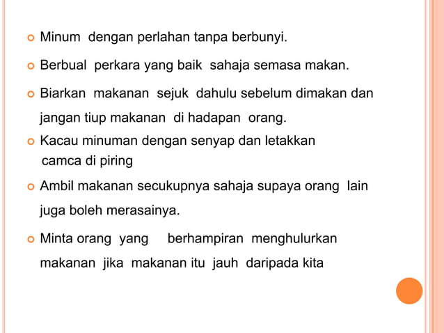 Etiket di meja makan | PPTX