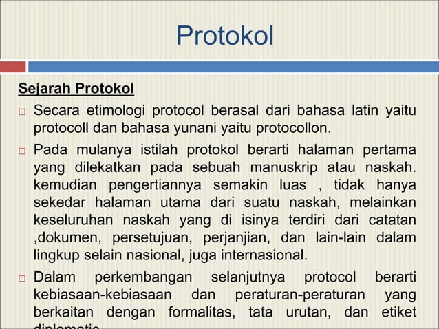 Etiket dan Etika dalam Keprotokolan Daerah | PPT