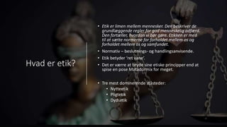 Etik i organisationer og den etiske leder | PPTX