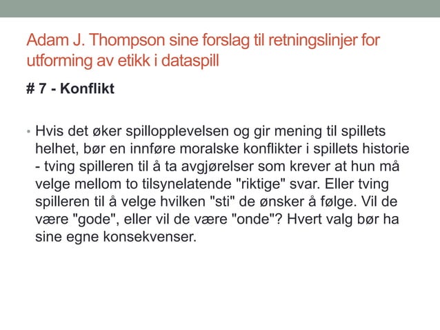 Etikk i dataspill | PPTX