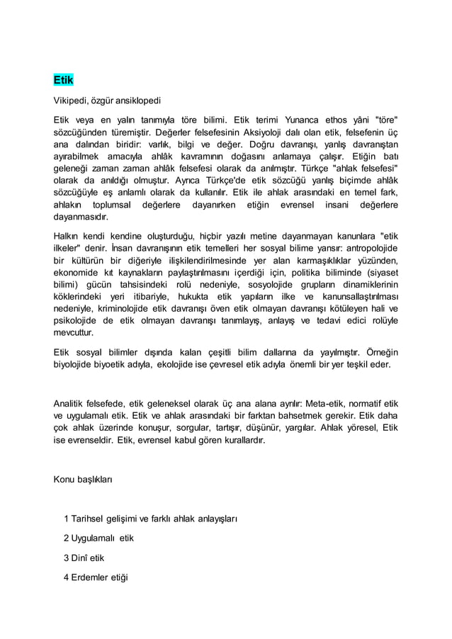 Etik nedir | PDF