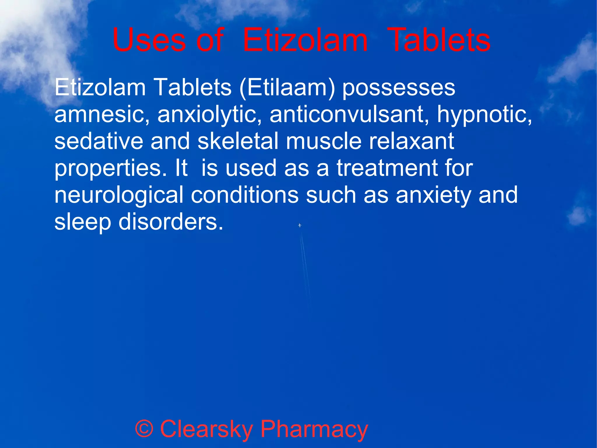 Etizolam Tablets (Etilaam) | ODP