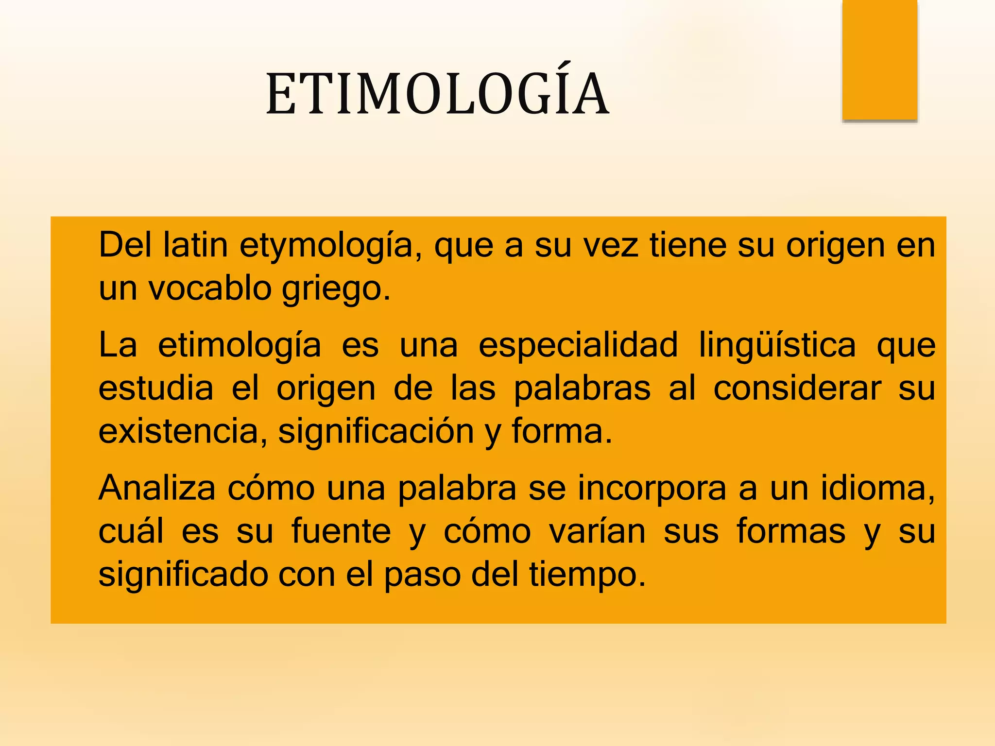 Etimología y morfologia | PPT