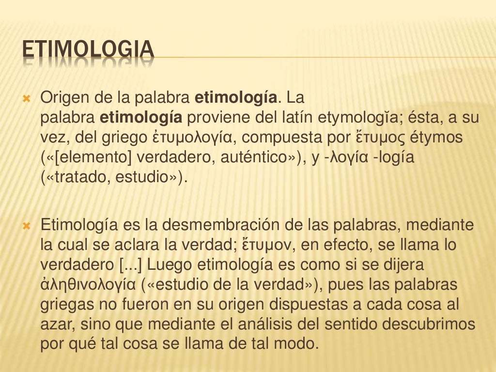 Etimologia del Conocimiento