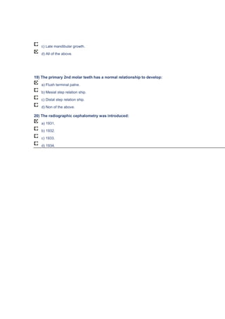 Orthodontics MCQ | PDF