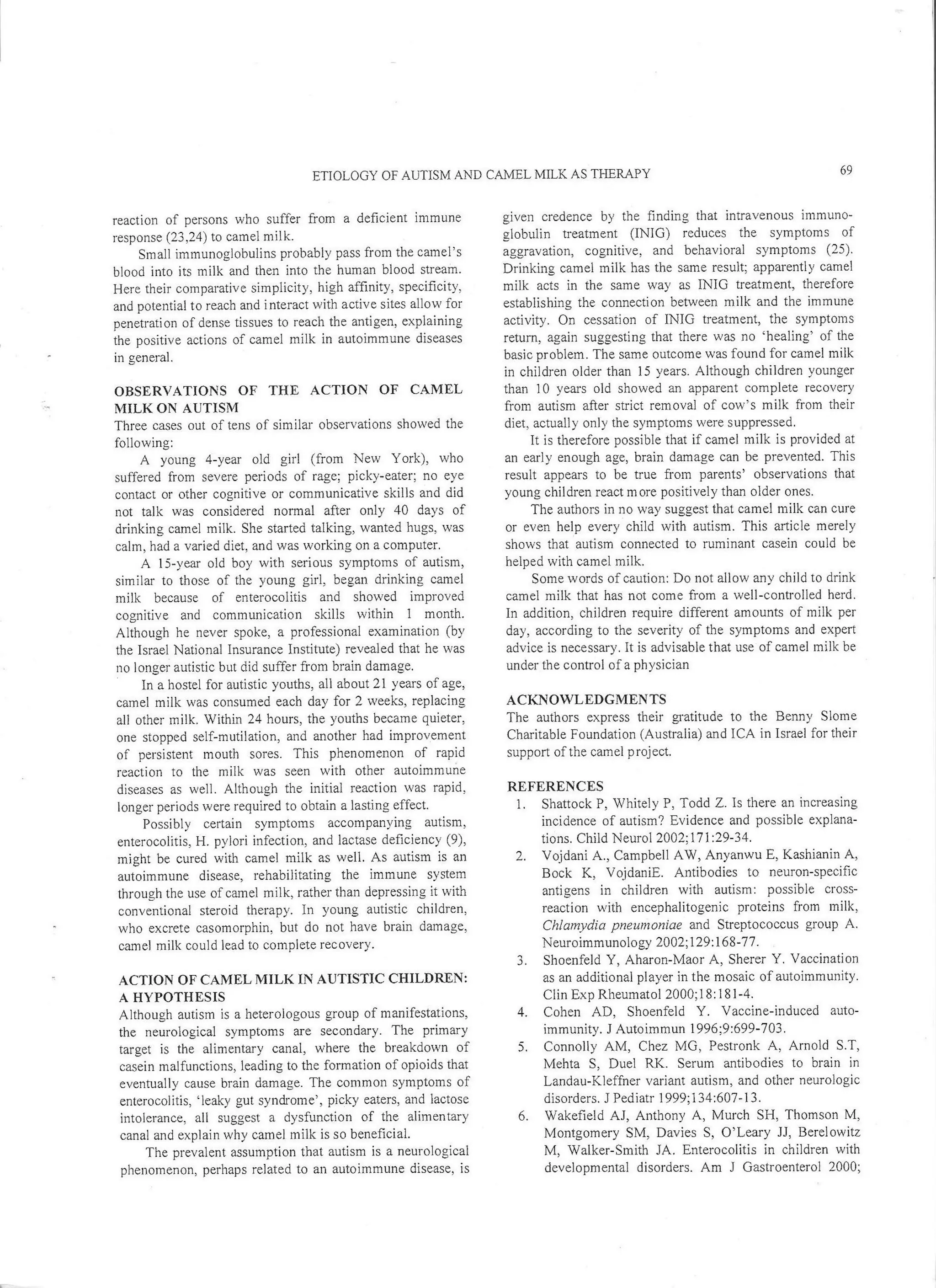 Etiology of autism and camel milk as therapyyagil | PDF