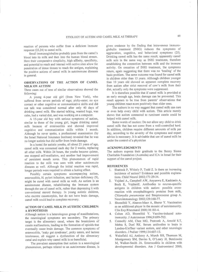Etiology of autism and camel milk as therapyyagil | PDF