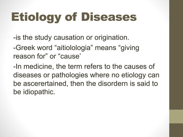 Etiology of diseases(claudin.caryl) | PPTX | Diseases and Conditions ...