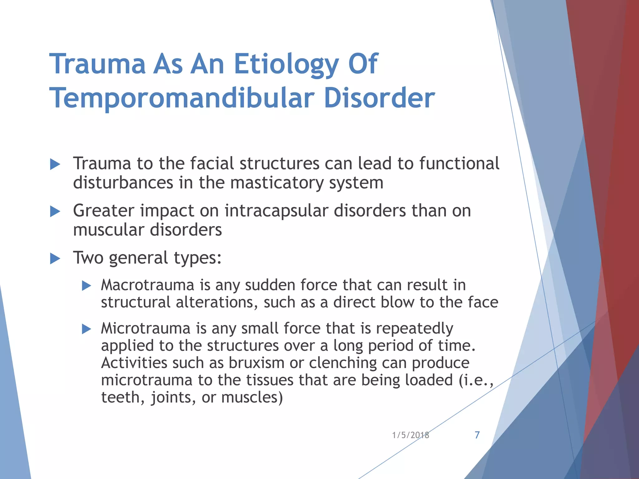 Etiology of functional disturbances in masticatory system | PPTX
