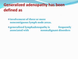 Etiology of lymphadenopathy | PPTX