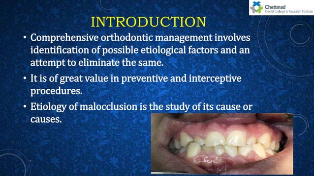 Etiology of malocclusion- IV BDS | PPTX