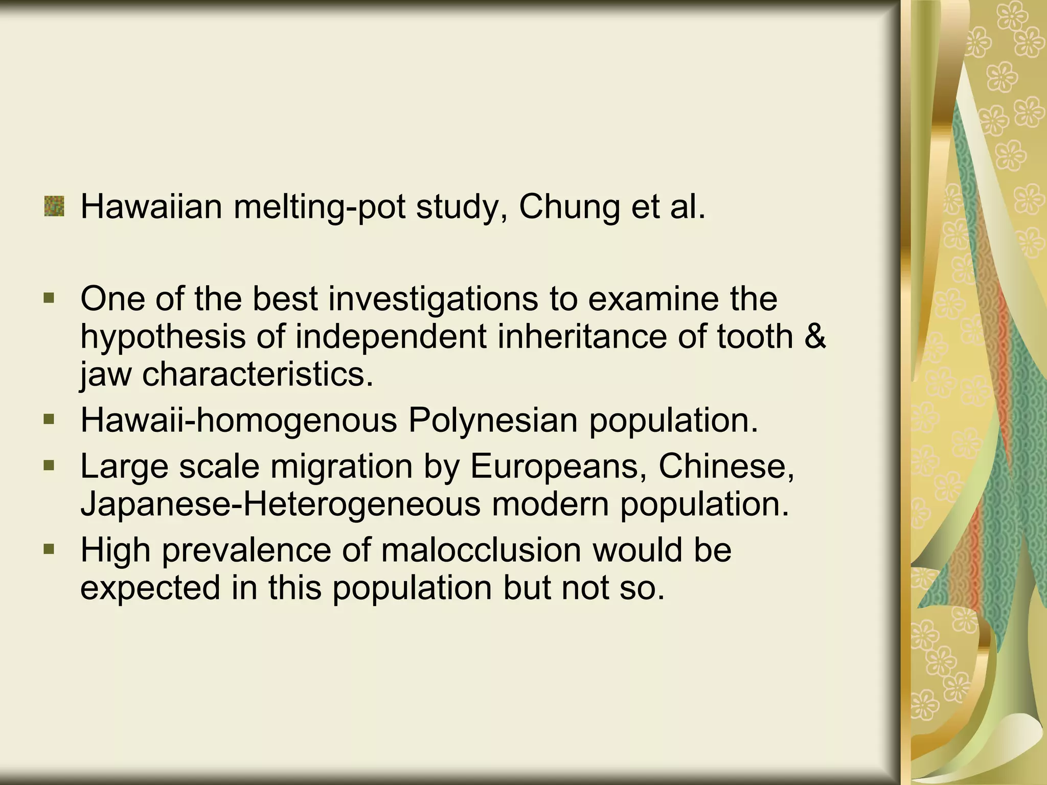 Etiology of malocclusion general factors | PPT