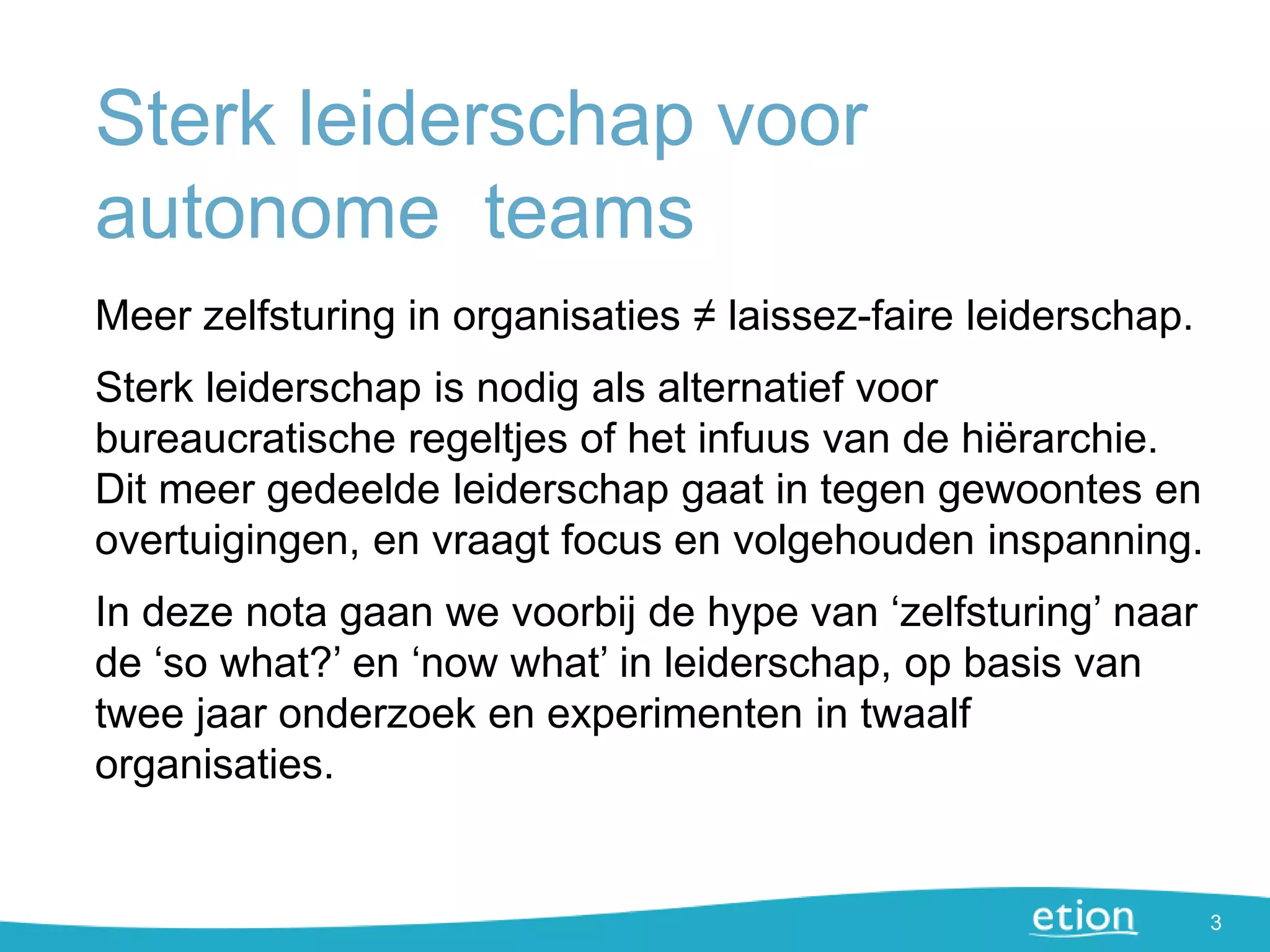 Sterk leiderschap voor autonome teams | PPTX