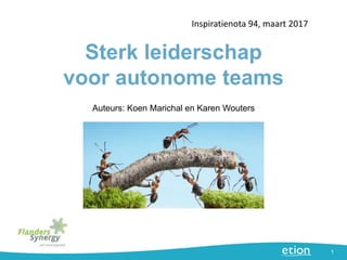 Sterk leiderschap voor autonome teams | PPT