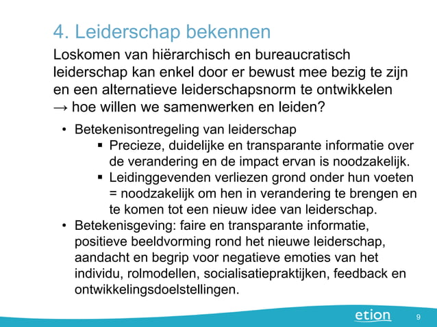 Sterk leiderschap voor autonome teams | PPT