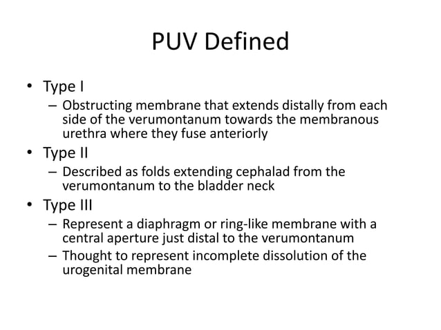 Etiopathogenesis, Evaluation & Management of Posterior Urethral Valve ...