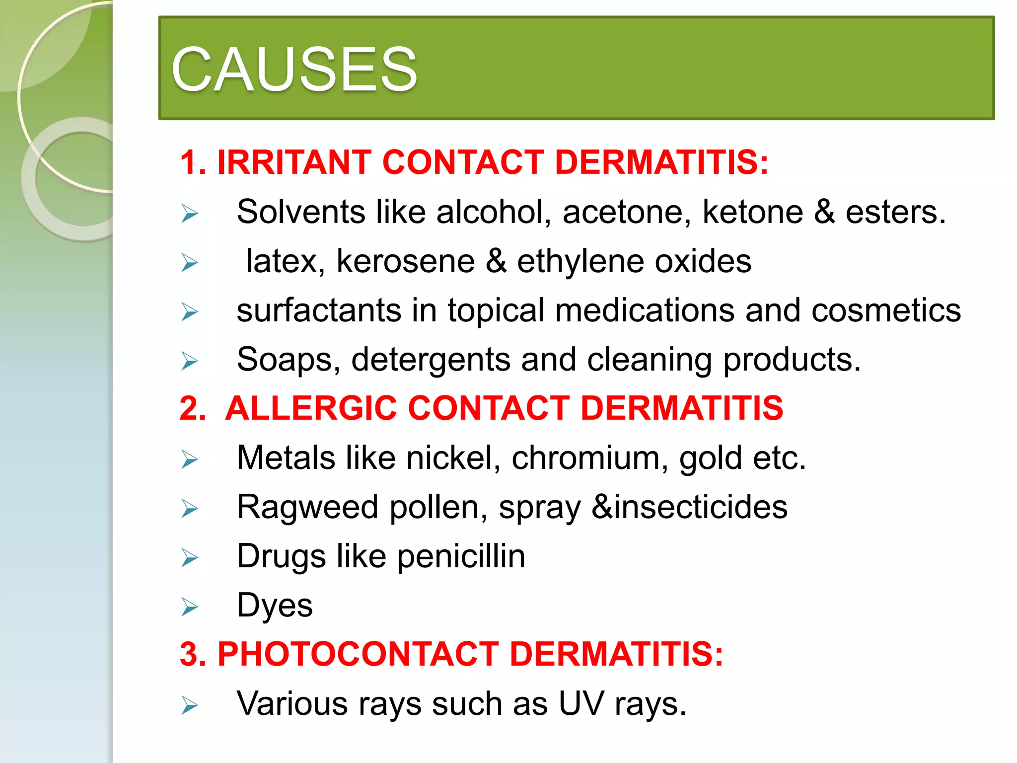 Etiopathogenesis of contact dermatitis | PPTX
