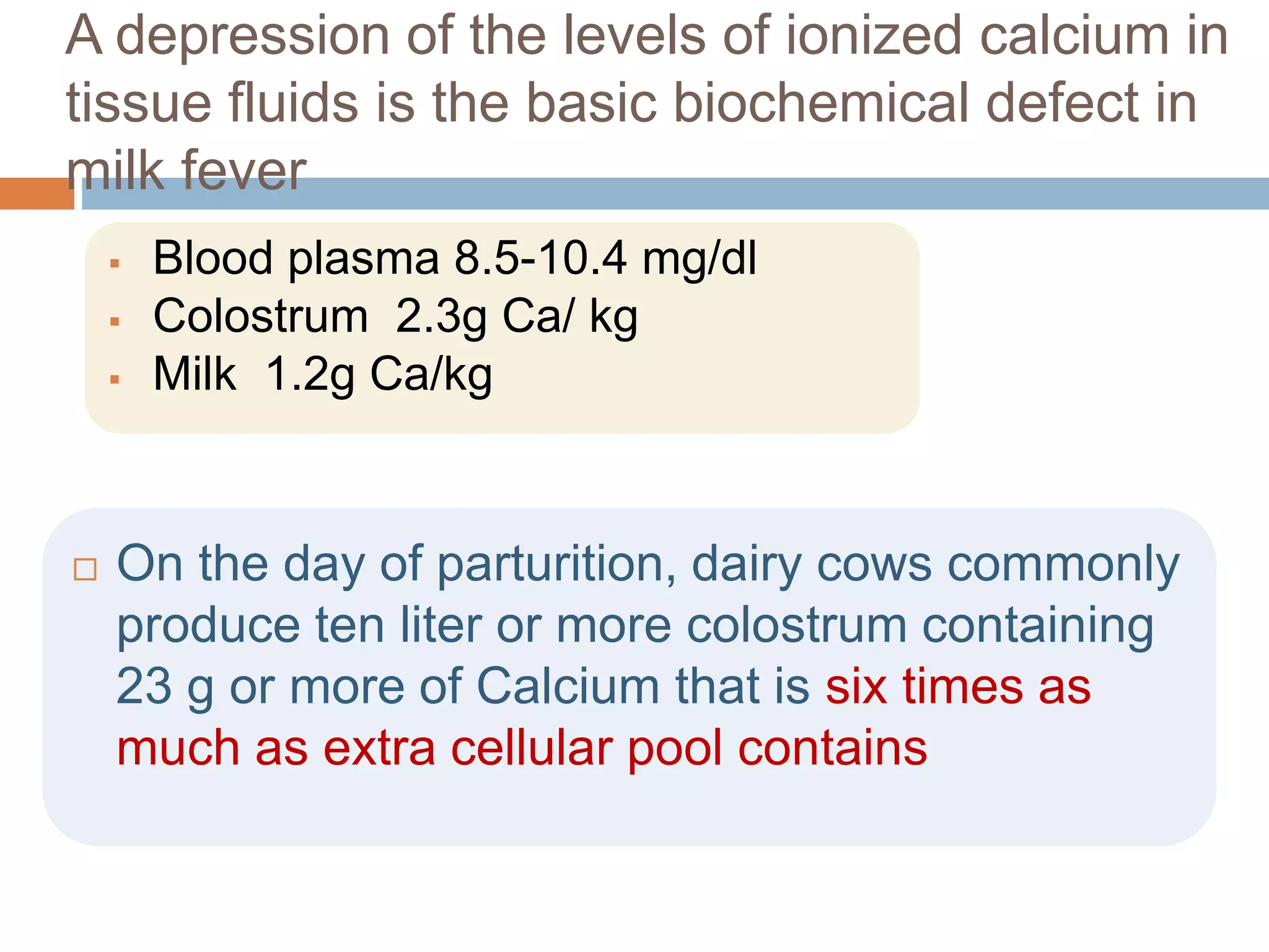 Etiopathogenesis, therapy, prevention and control of milk fever in ...