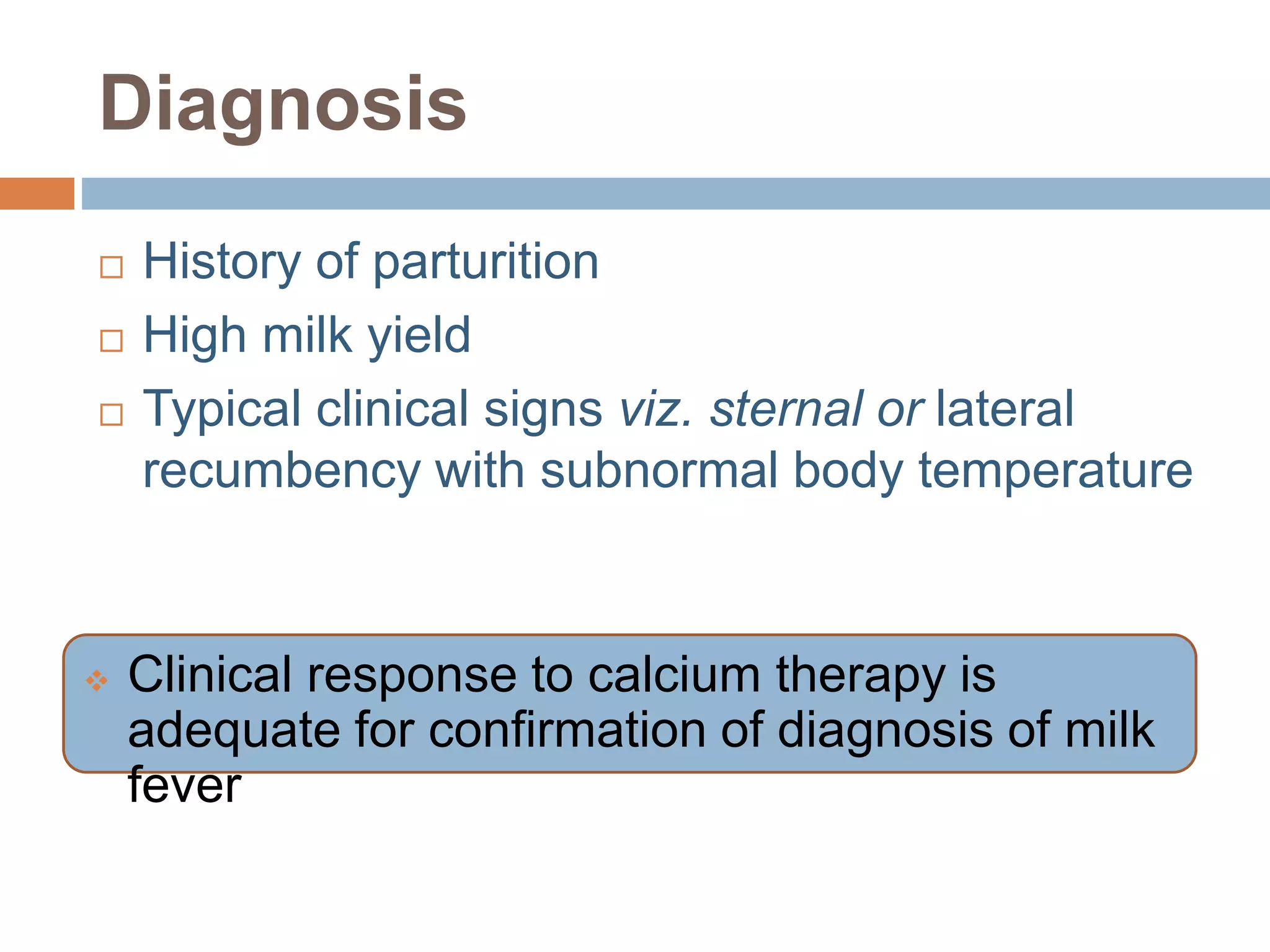 Etiopathogenesis, therapy, prevention and control of milk fever in ...