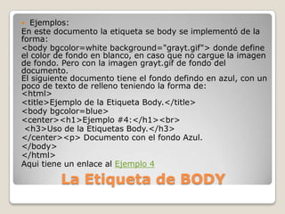 Etiqueta body parametros | PPTX