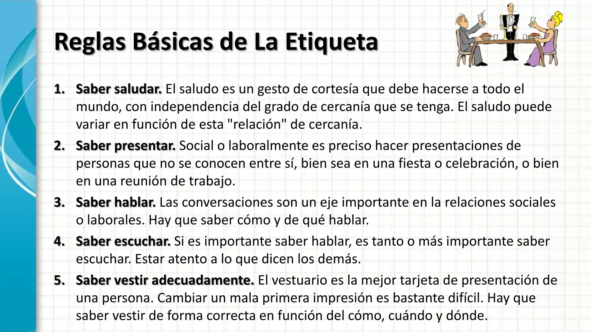 Etiqueta protocolo empresarial e imagen personal | PPT