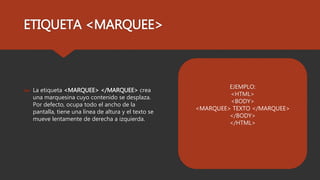 Etiquetas HTML | PPTX