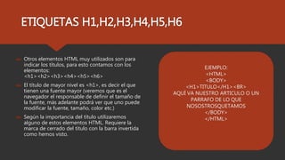 Etiquetas HTML | PPTX