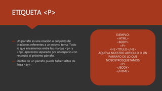Etiquetas HTML | PPTX